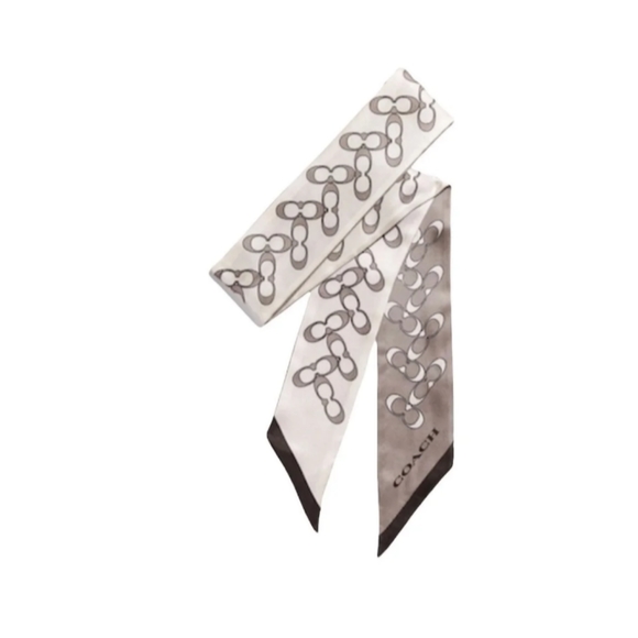 Coach | Accessories | Coach Signature Kissing Cs Silk Skinny Scarf ...
